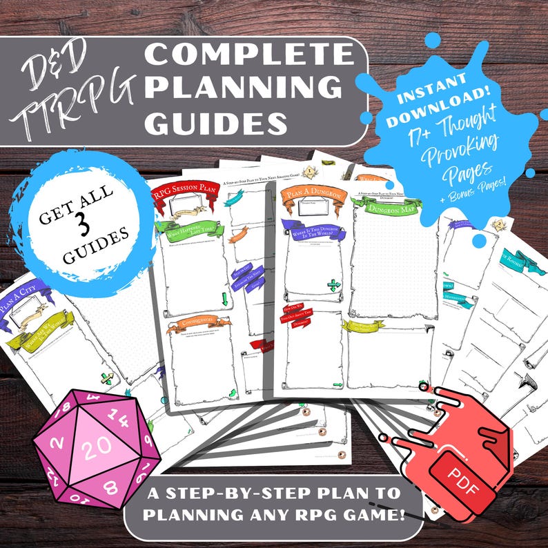 Complete Collection Dnd Planning Guides - Colorful Scrolls - Dungeon ...