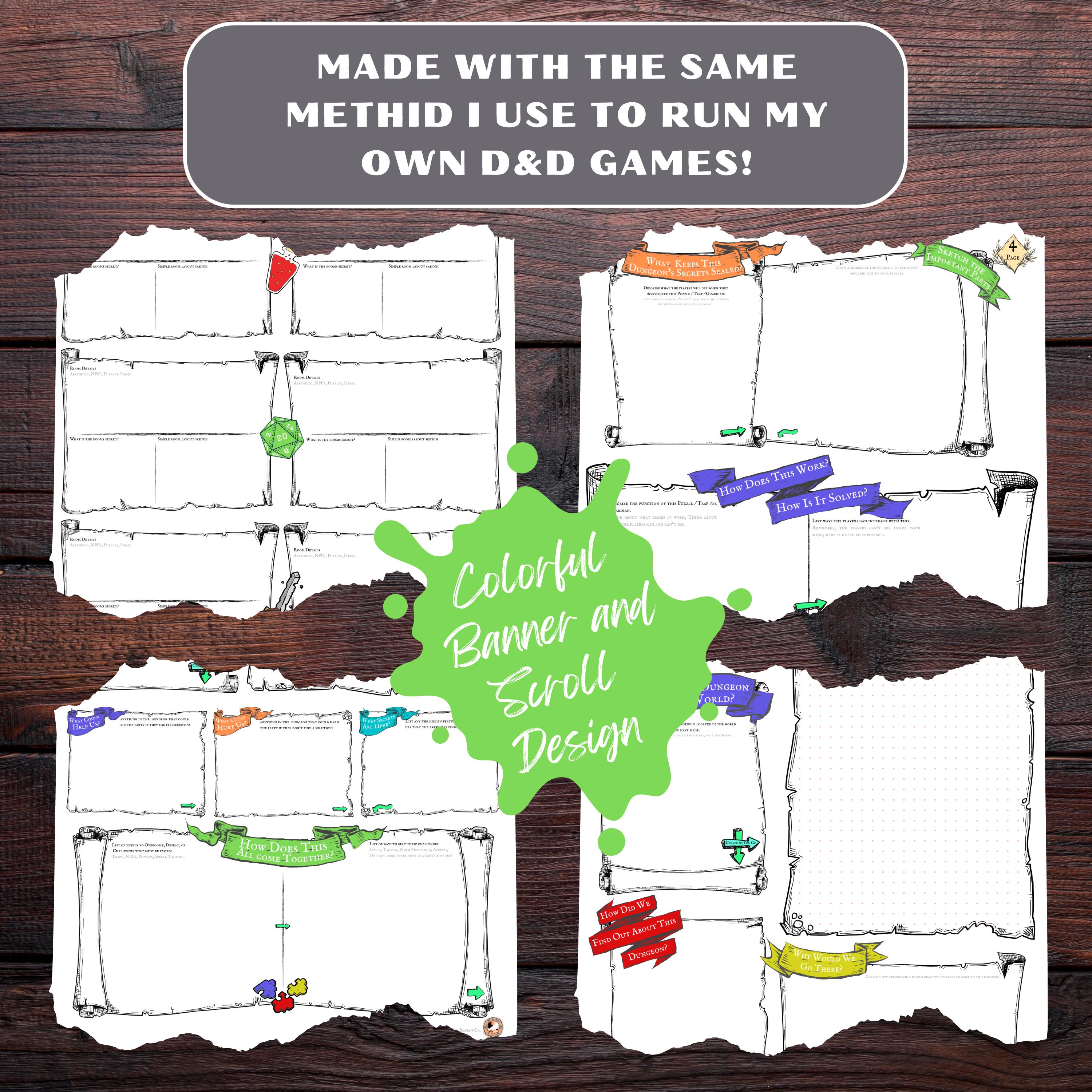 Dnd Dungeon Creation Guide - Colorful Scroll Themed Dungeon Master Tool ...