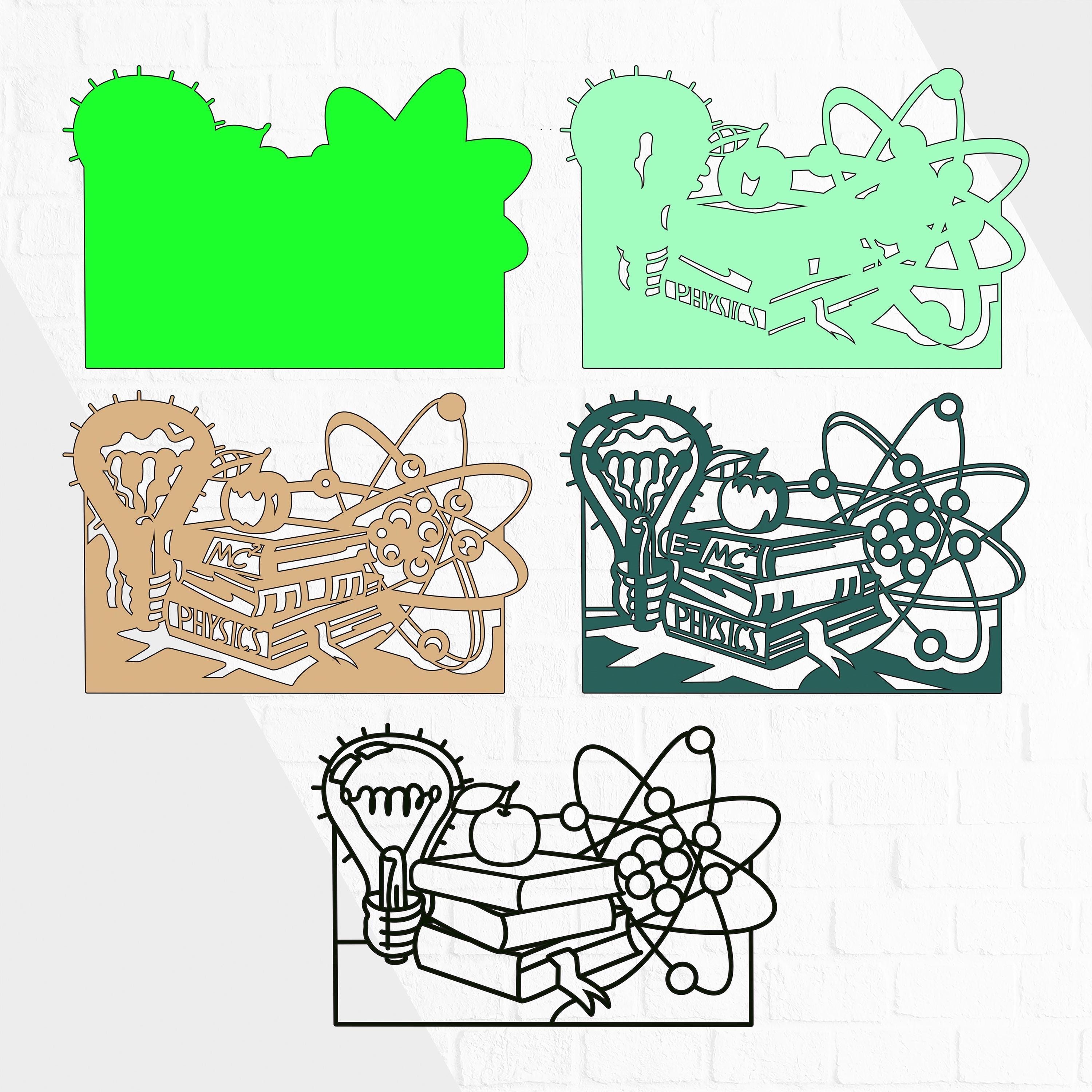 Physics SVG, Science Laser Cut File, Multilayerd Design, Glowforge ...