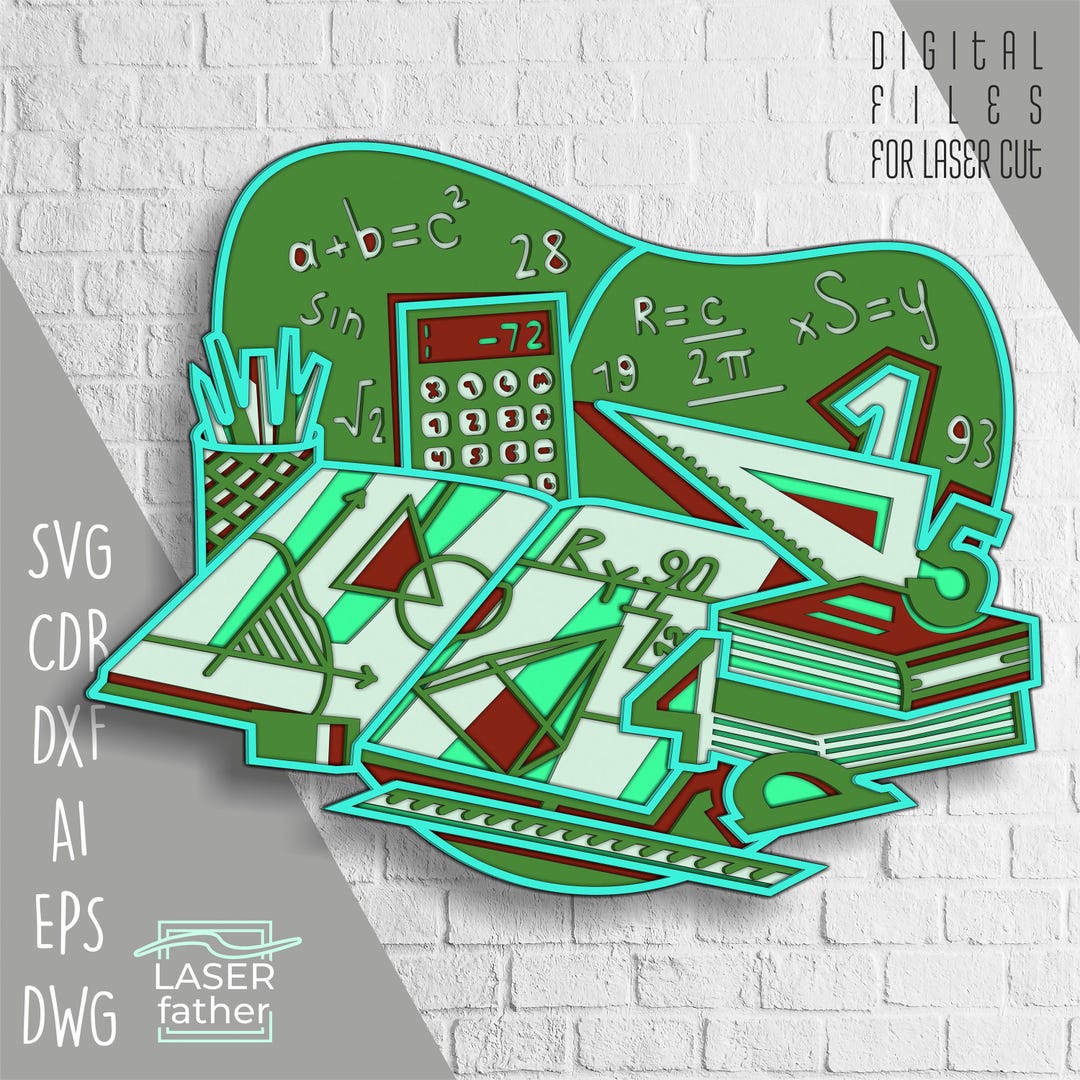 Math SVG for Cricut, School DXF, Teacher Laser Cut Files, Mathematics ...