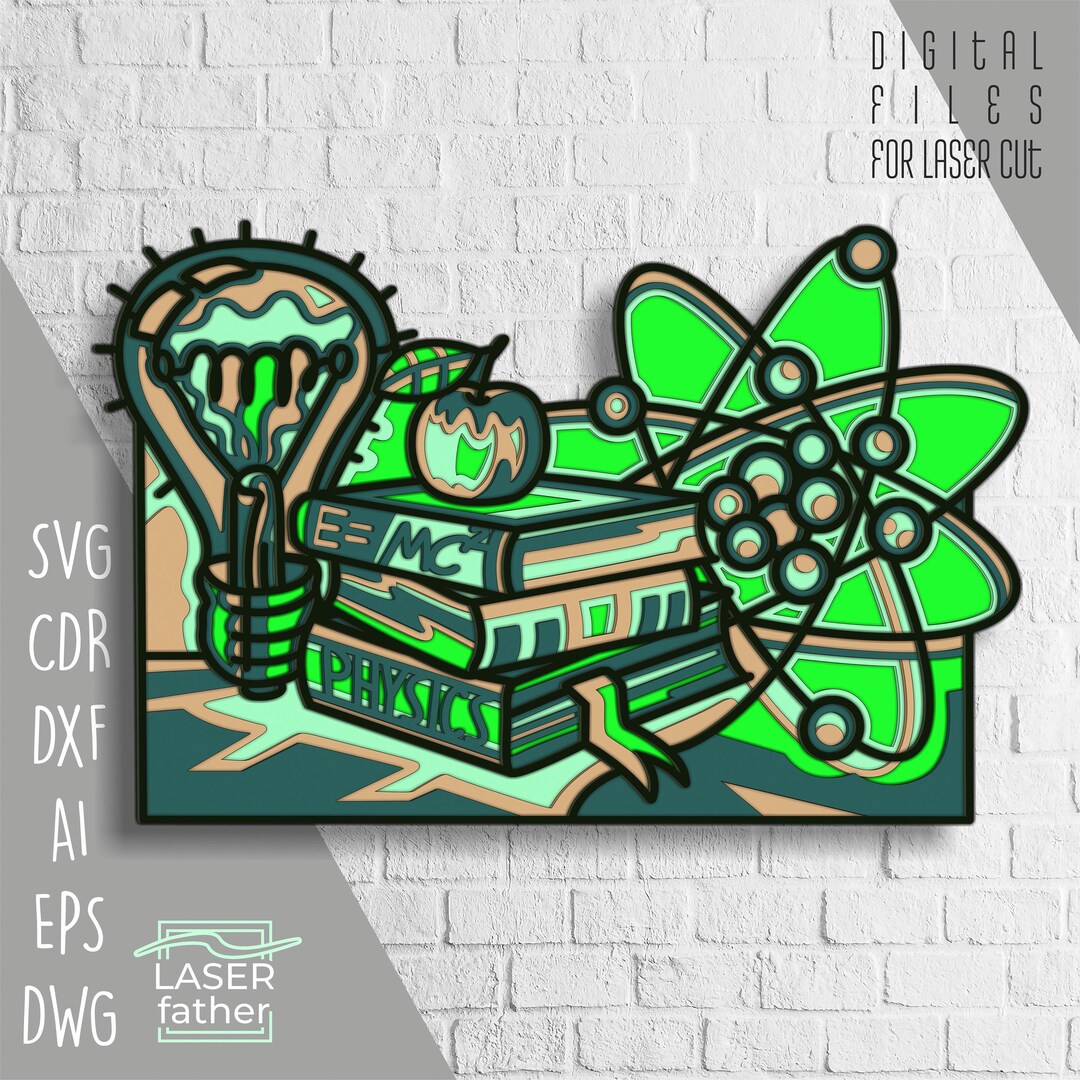 Physics SVG, Science Laser Cut File, Multilayerd Design, Glowforge ...