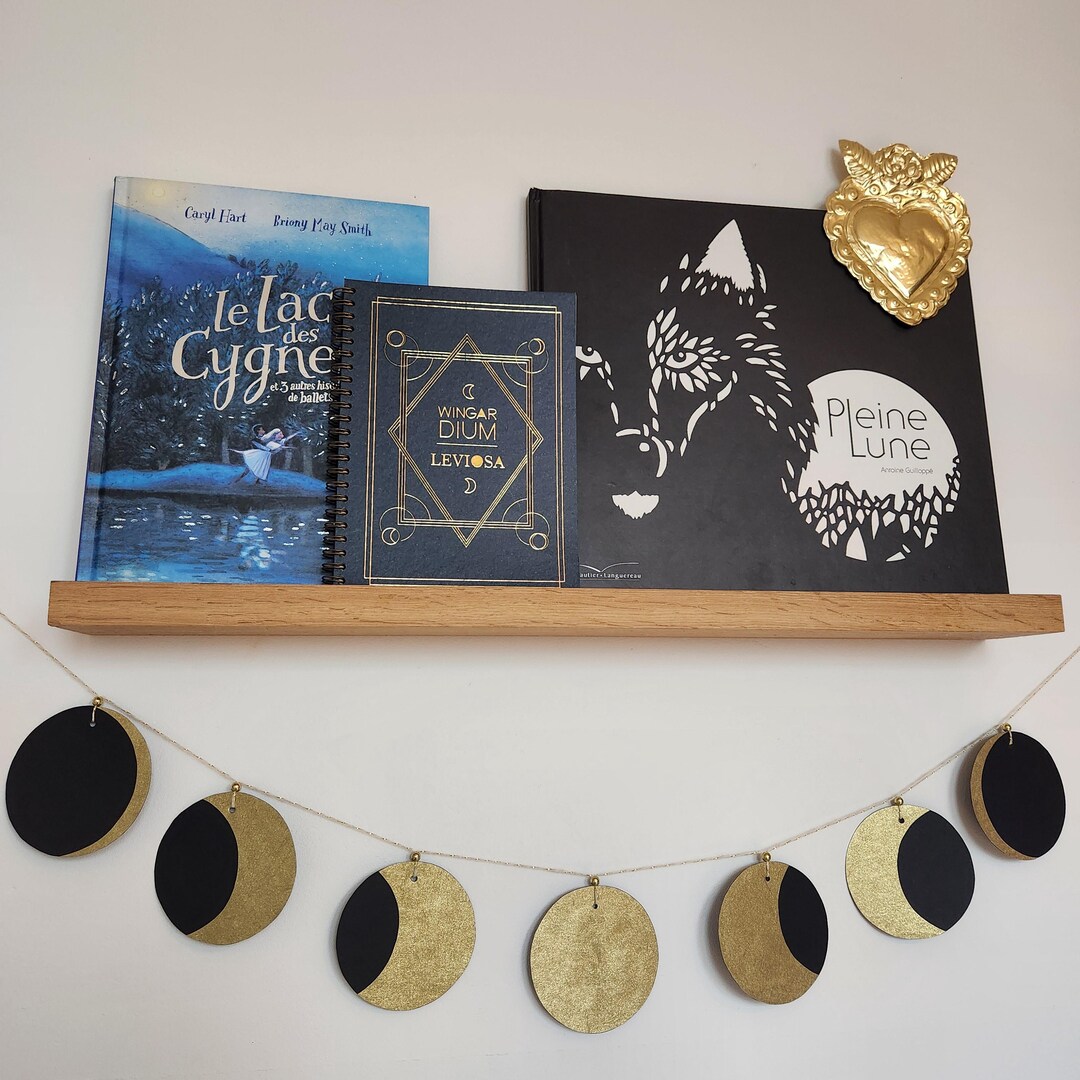 Luna Dekogirlande - Mondphasen - Blau, Schwarz, Silber und Gold - Etsy.de