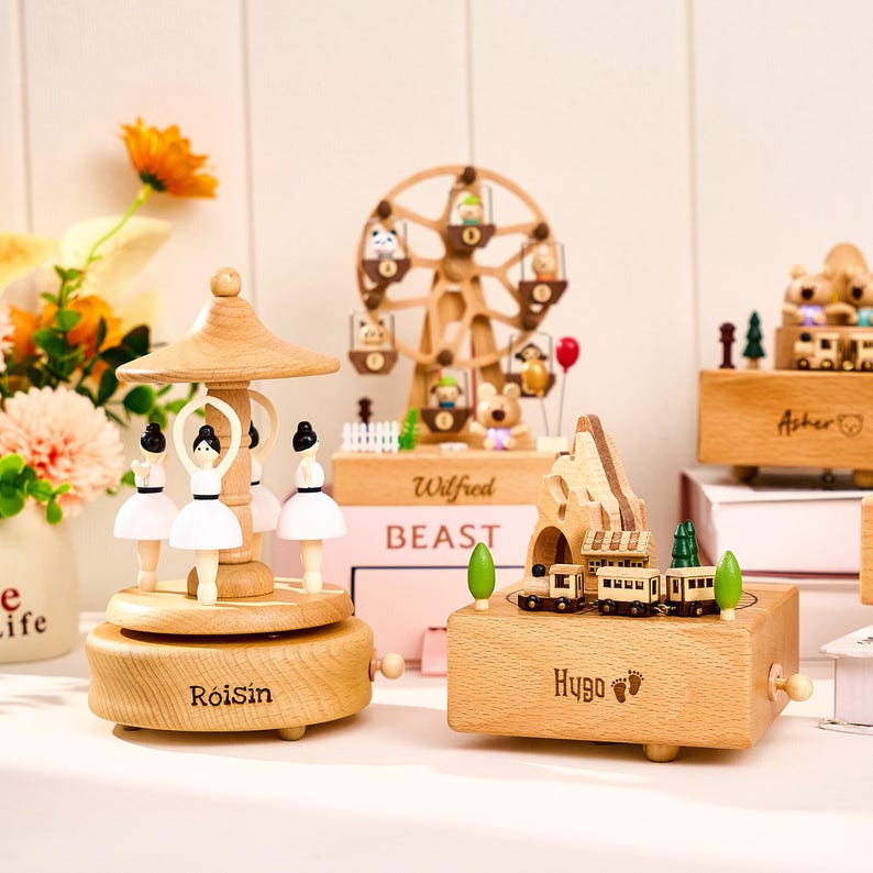 Personalized Wooden Music Box，engraved Name Music Box for Kids，wooden ...