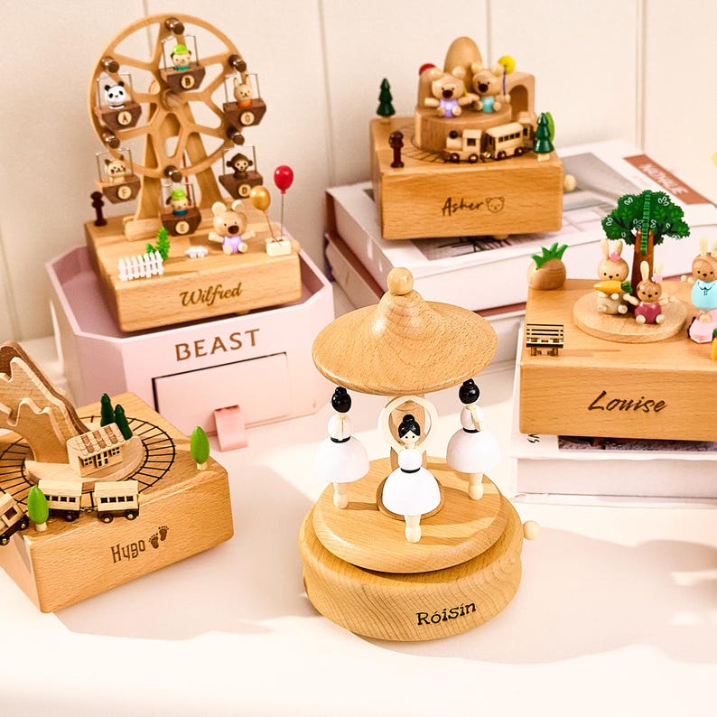 Personalized Wooden Music Box，engraved Name Music Box for Kids，wooden ...