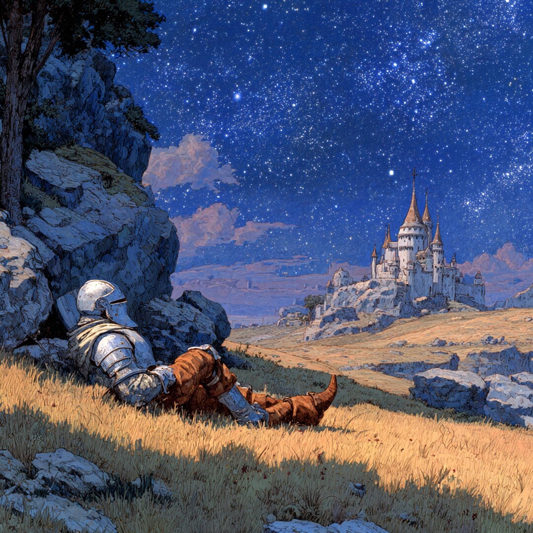 A Castle and Ethereal Star Field in the Background - Etsy