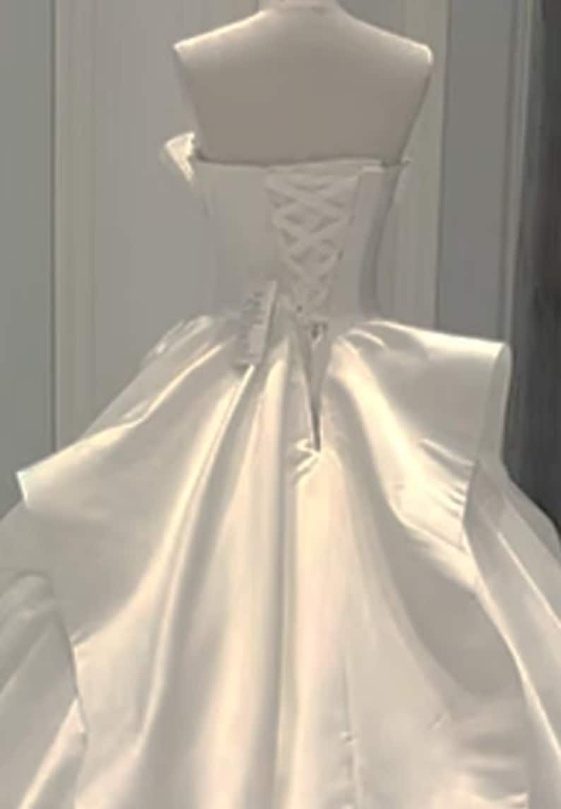 Wedding Dress Princess Satin Closure Type Lace up in the Back Ruffles ...