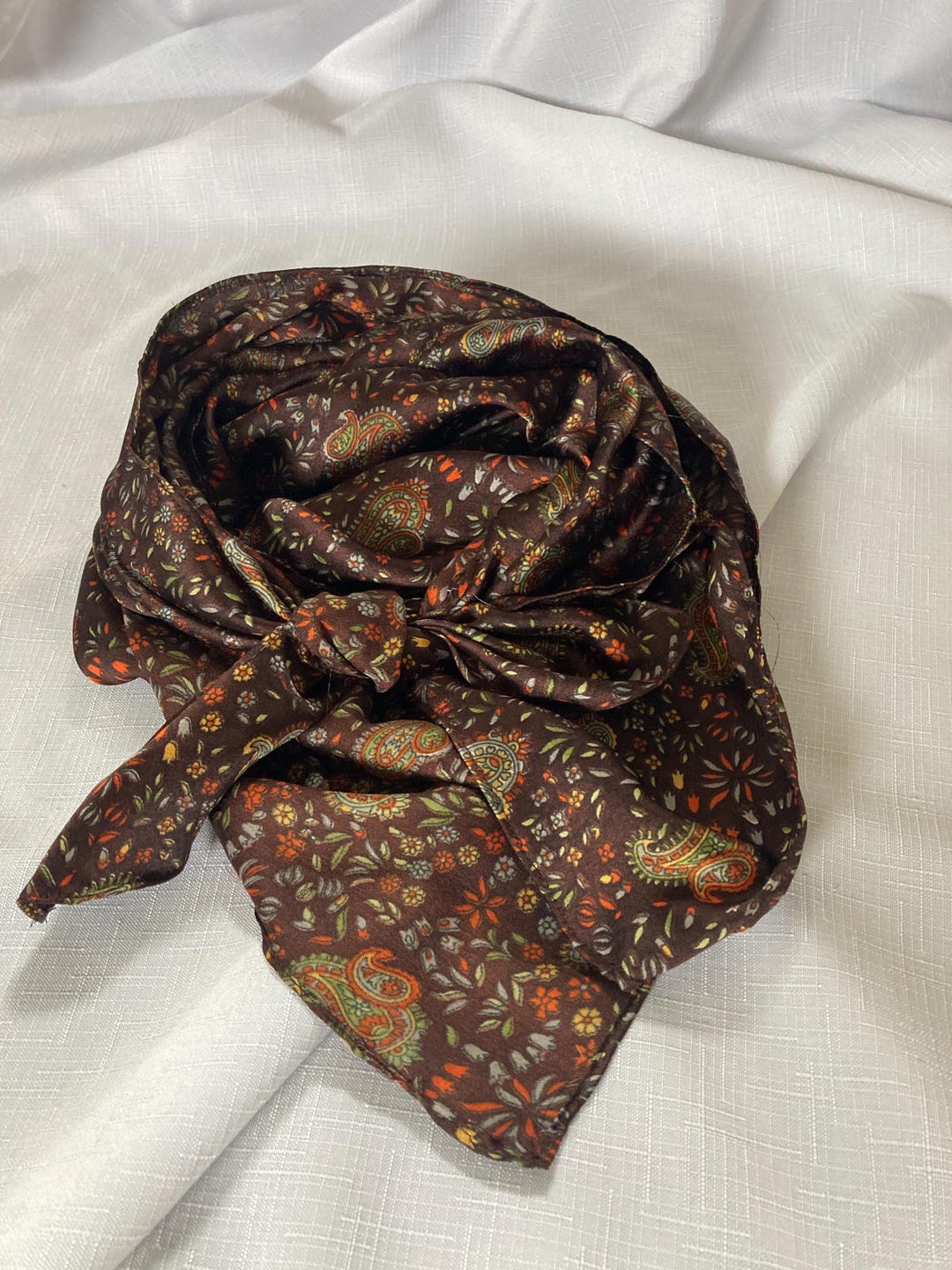 Large Cowboy Wild Rag Cowgirl Western Fashion Brown Paisley Scarf, Red ...