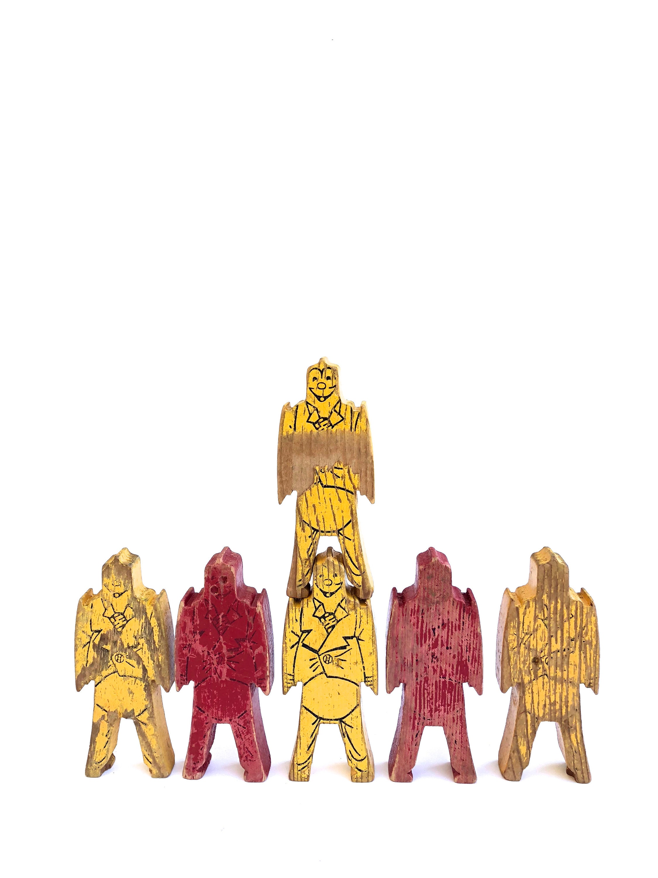 Vintage Stacking Clown Blocks 6 Wooden Toy Blocks Bill Ding | Etsy