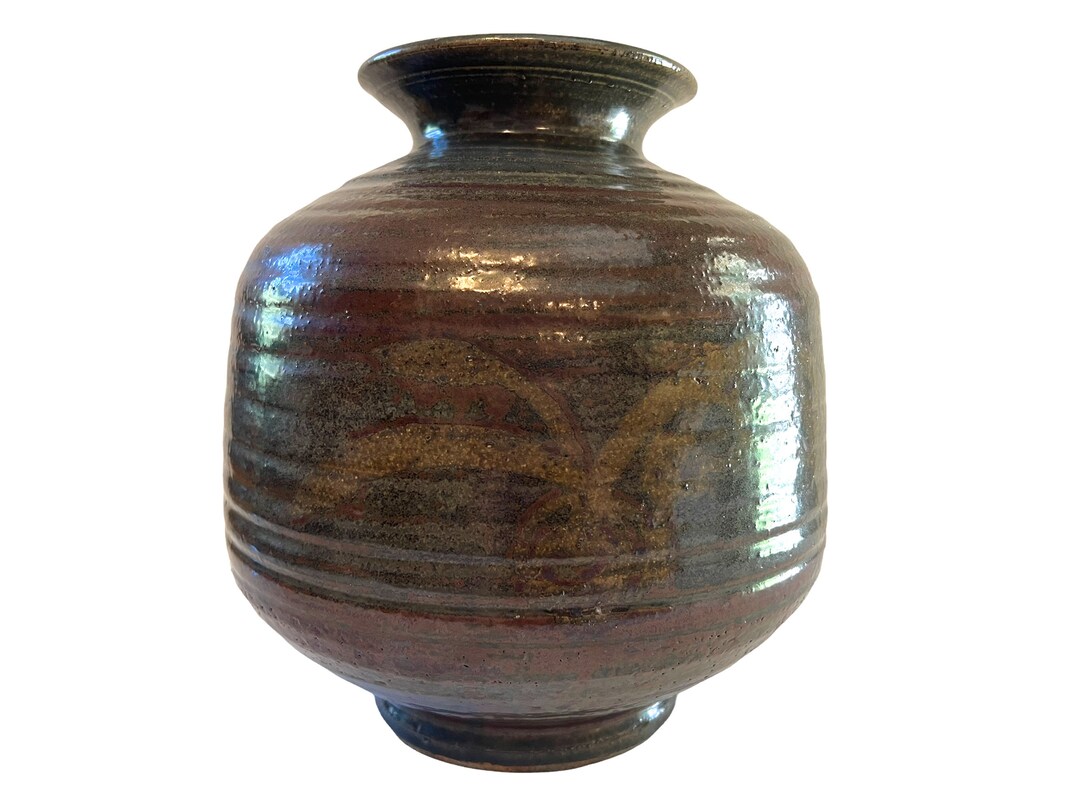 Mid Century Eric Norstad Pottery Vase Rare Unique Ribbed Textured ...