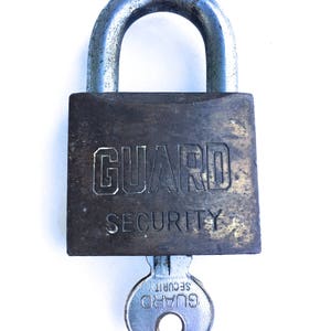 Vintage Guard Security Metal Lock~ Works W/ Original Key ~ Patina'd ...