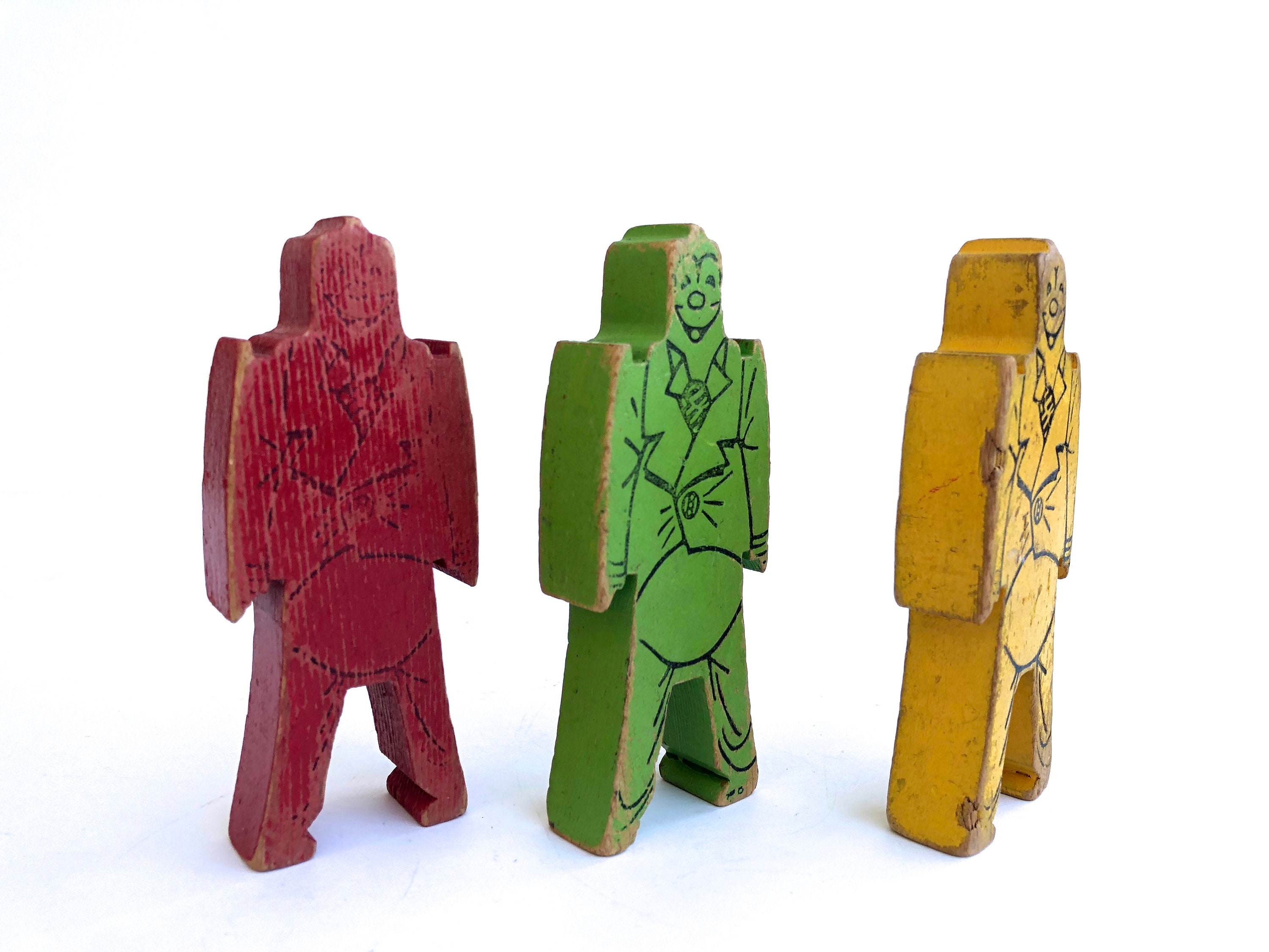 Vintage Stacking Clown Blocks 3 Wooden Toy Blocks Bill Ding | Etsy