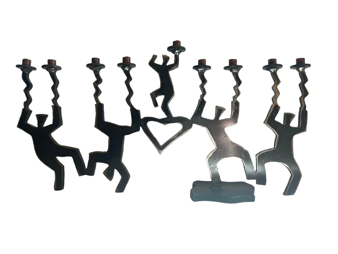 Vintage Dancing Figures Menorah~ Modernist Studio Piece by Ivan Mclean ...