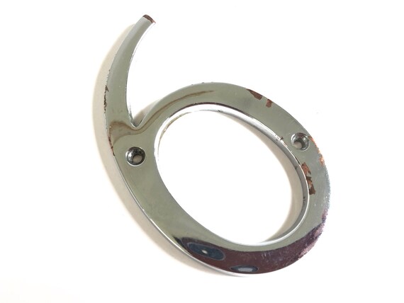 Vintage Brass House Number Silver Number Six or Nine Wall | Etsy