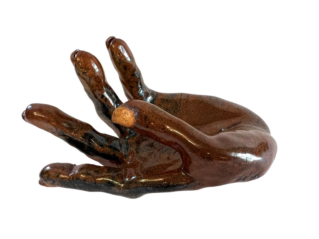 Vintage Art Pottery Hand Sculpture ~ Jewelry Dish ~ Object D' Art ...