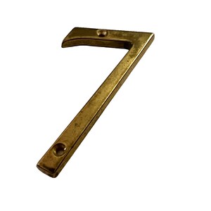 Vintage Brass House Number number Seven Wall Art Vintage Salvage Mid ...