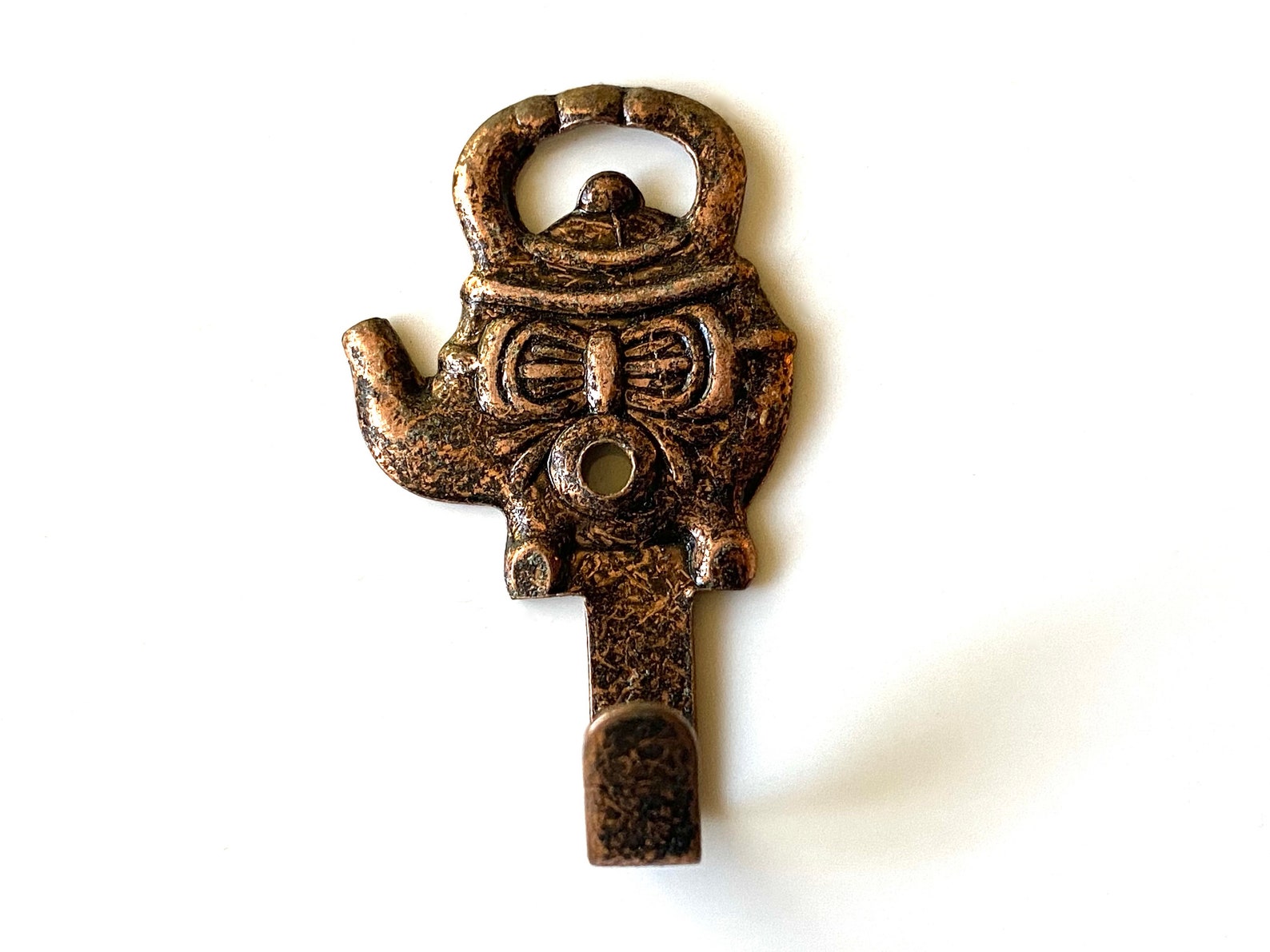 Vintage Teapot Wall Hook ~ Copper~ Key, Tea Cozy or Necklace Hook ...