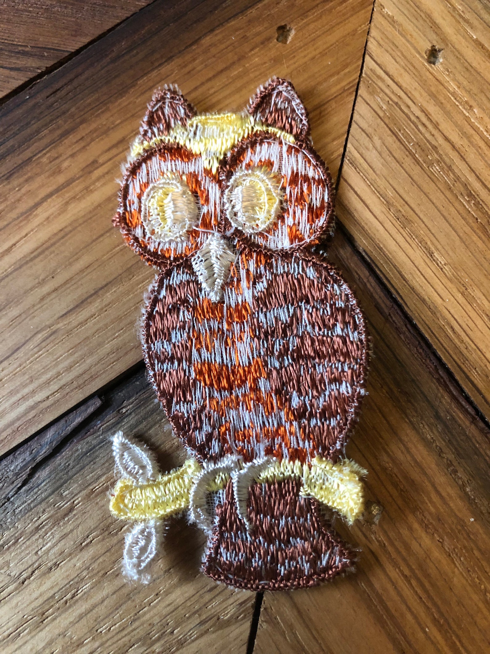 Vintage 70's Owl Patch Hoot Owl Sew on Patch Rust - Etsy