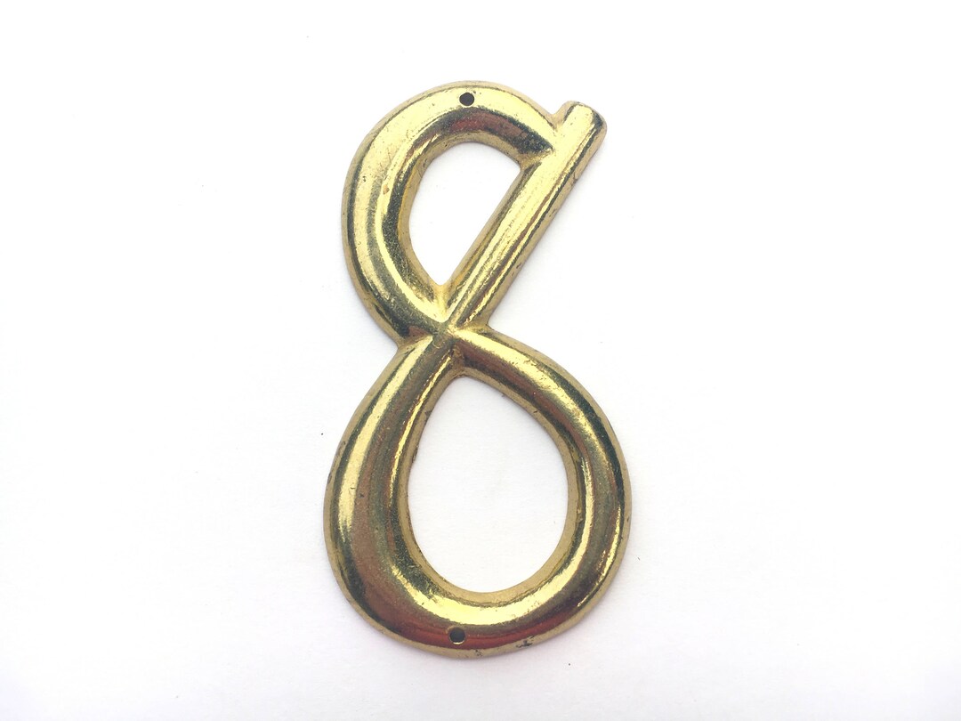 Vintage Brass House Number ~number Eight ~ Wall Art Vintage Salvage ...