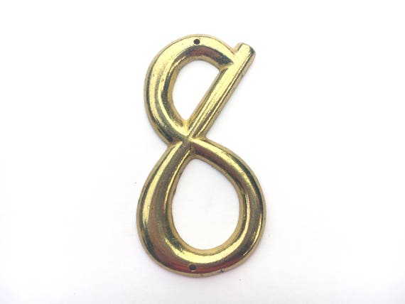 Vintage Brass House Number number Eight Wall Art Vintage | Etsy