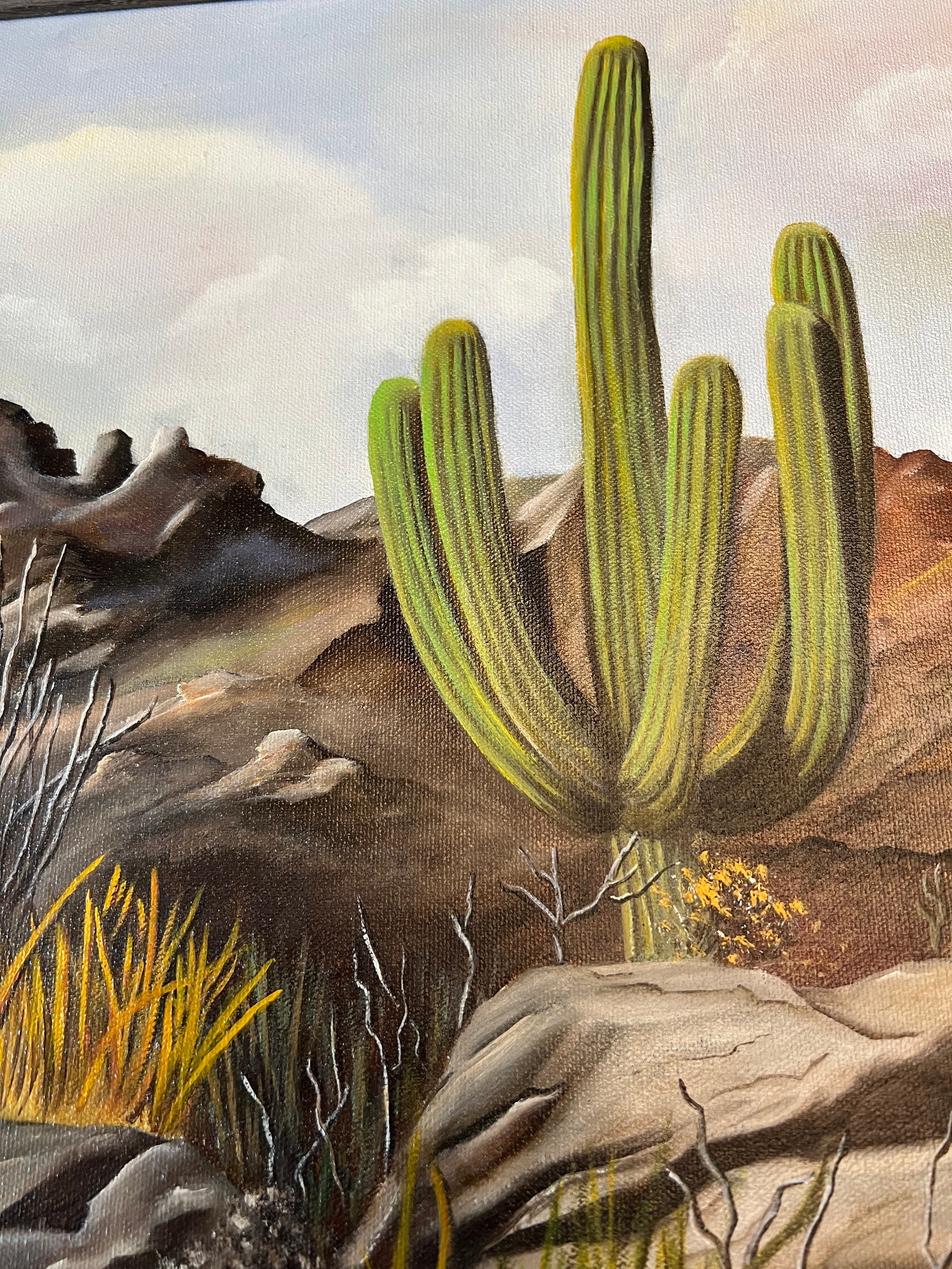 Vintage Original Desert Oil Painting Saguaro Cactus & - Etsy