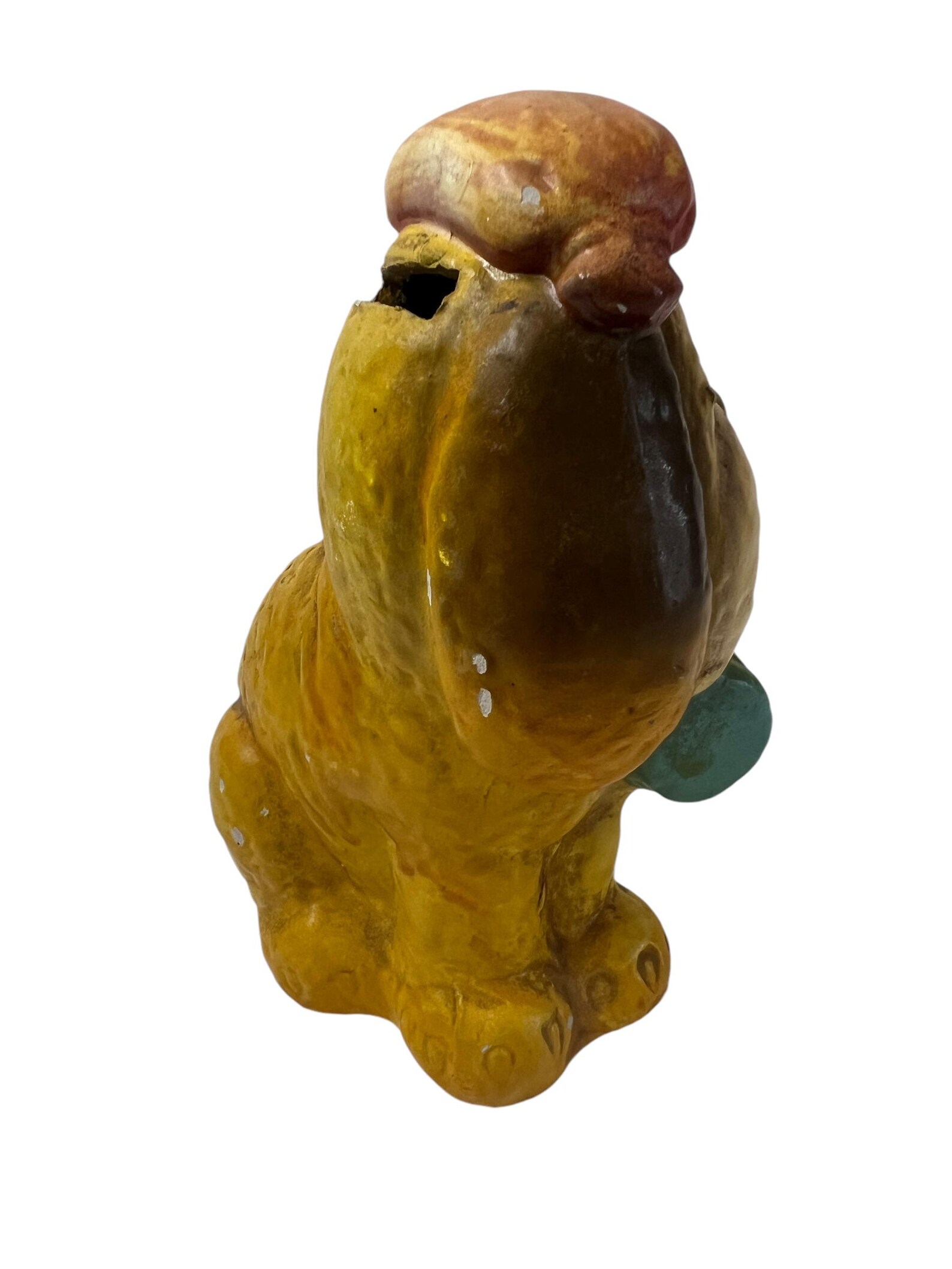 Vintage St. Bernard Dog Coin Bank~ Painted Paper Mache Piggy Bank ...
