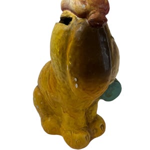 Vintage St. Bernard Dog Coin Bank~ Painted Paper Mache Piggy Bank ...