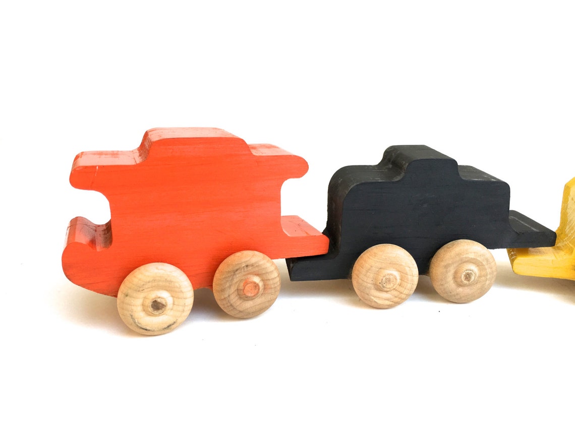 Vintage Wooden Train Set 1970's Train Puzzle childs Toy | Etsy