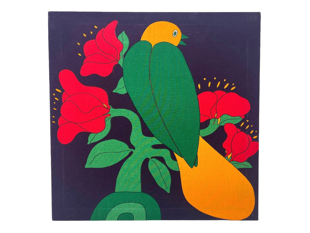 Rare Howard Smith Bird Textile ~ Colorful Canvas Pop Art~ Howard Smith ...