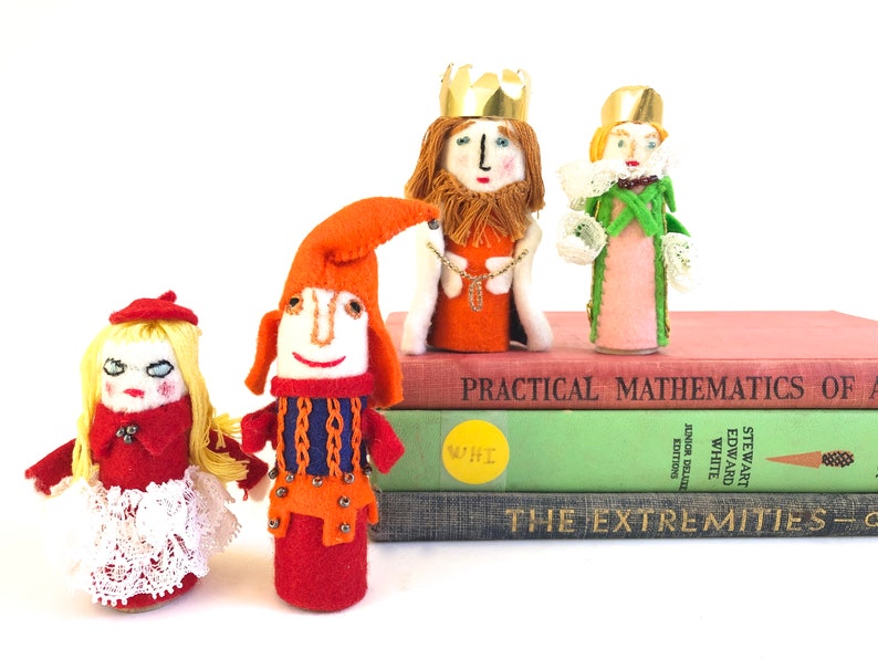 Vintage Royal Finger Puppets Handmade Felt King Queen - Etsy