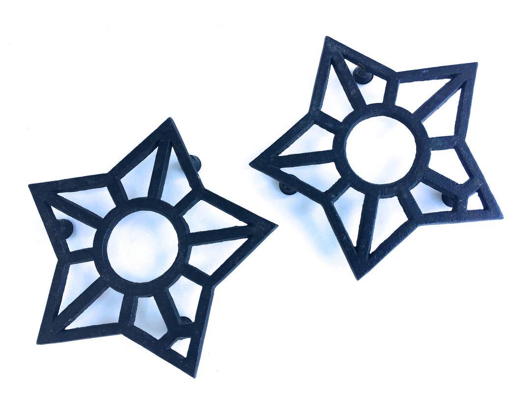 Vintage Iron Star Trivet ~ Hot Plate~ Celestial Kitchen Decor~ Pair of ...