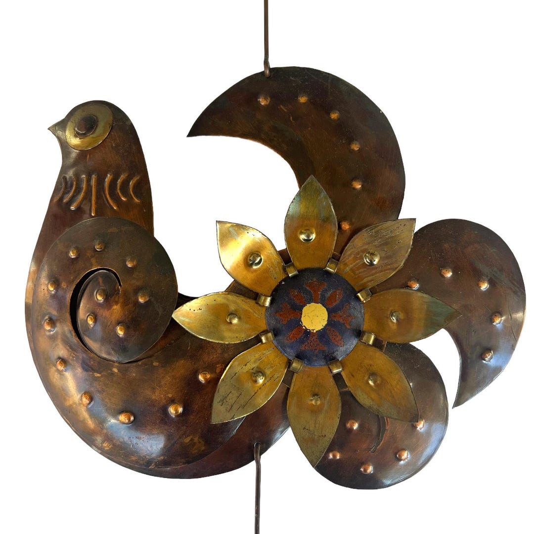 Mid Century Brutalist Bird Sculpture ~ Cesar Vasquez Copper, Brass ...