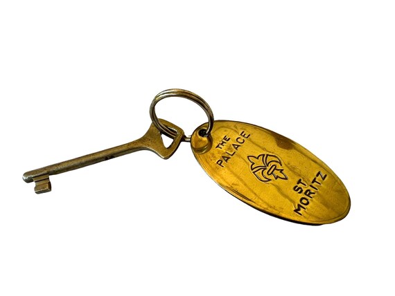 Vintage Brass Hotel Key Fob the Palace St. Moritz - Etsy