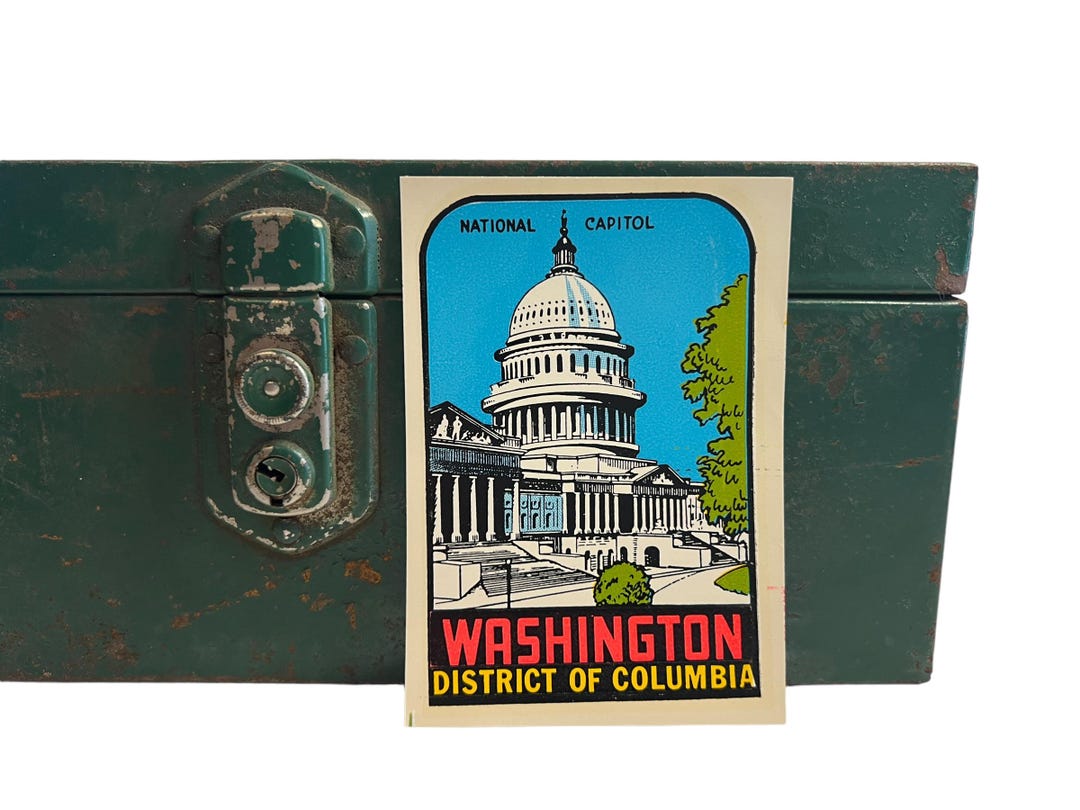 Vintage Washington State Label~ Car Sticker Water Transfer Window Decal ...