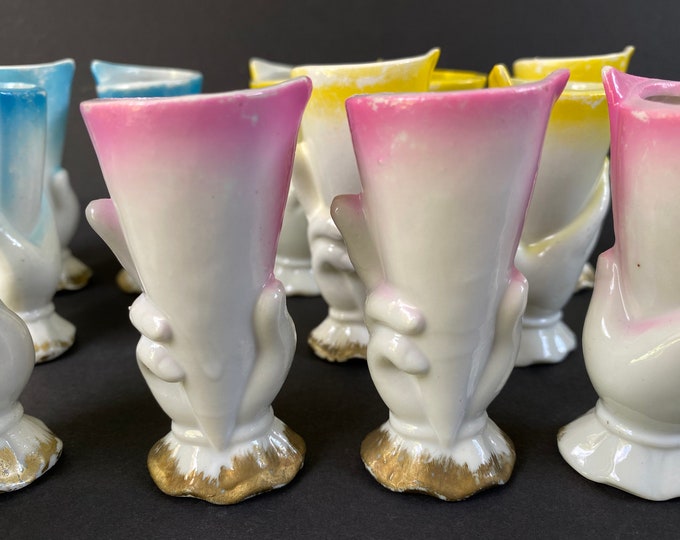 Cobalt Blue Glass Hand Vase Vintage Blue Glass Vase Hand Holding Vase Shape Unique Vintage ...