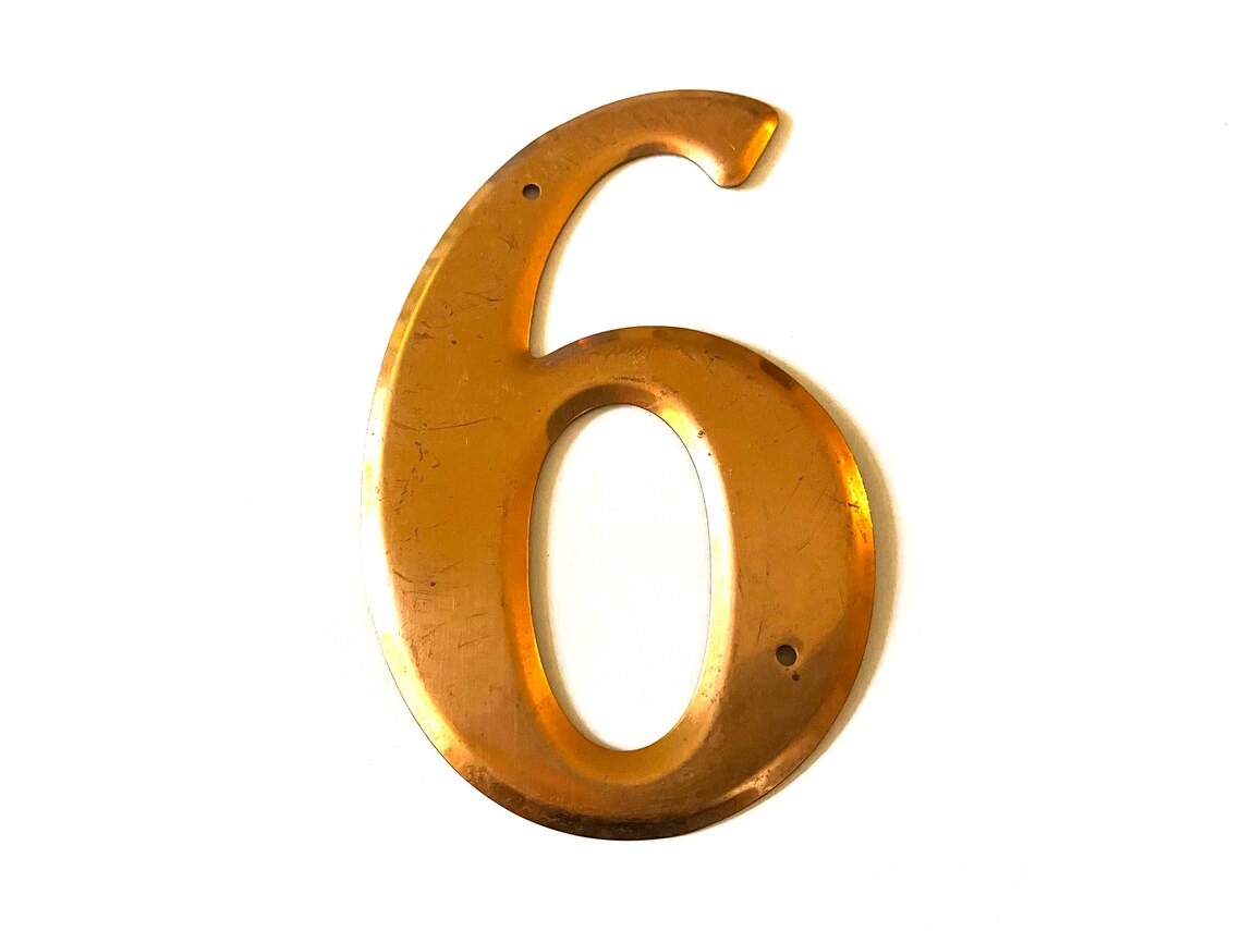 Vintage Copper House Number number Six or Nine Wall Art - Etsy