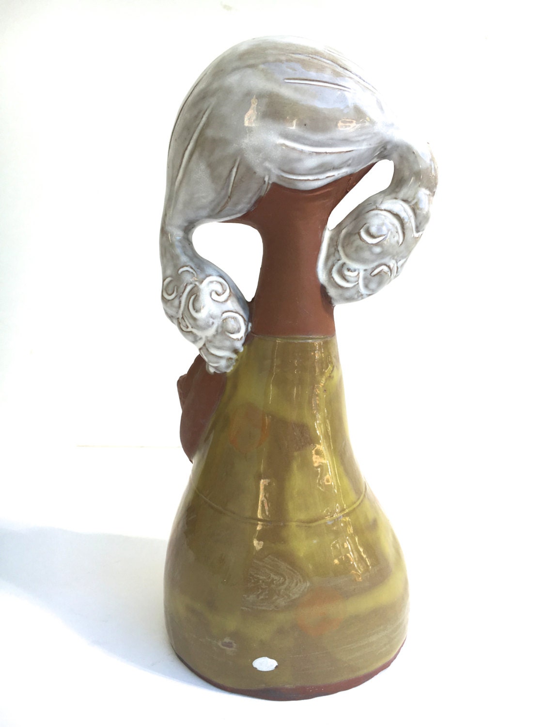 Vintage Woman Vase Art Pottery Figural Sculpture Big Eyed | Etsy