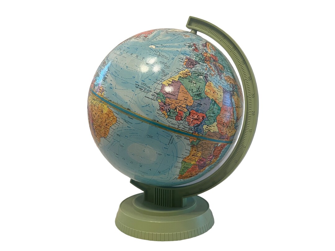 Vintage Retro World Globe~ World Map ~ 9" Replogle World Scholar Series ...