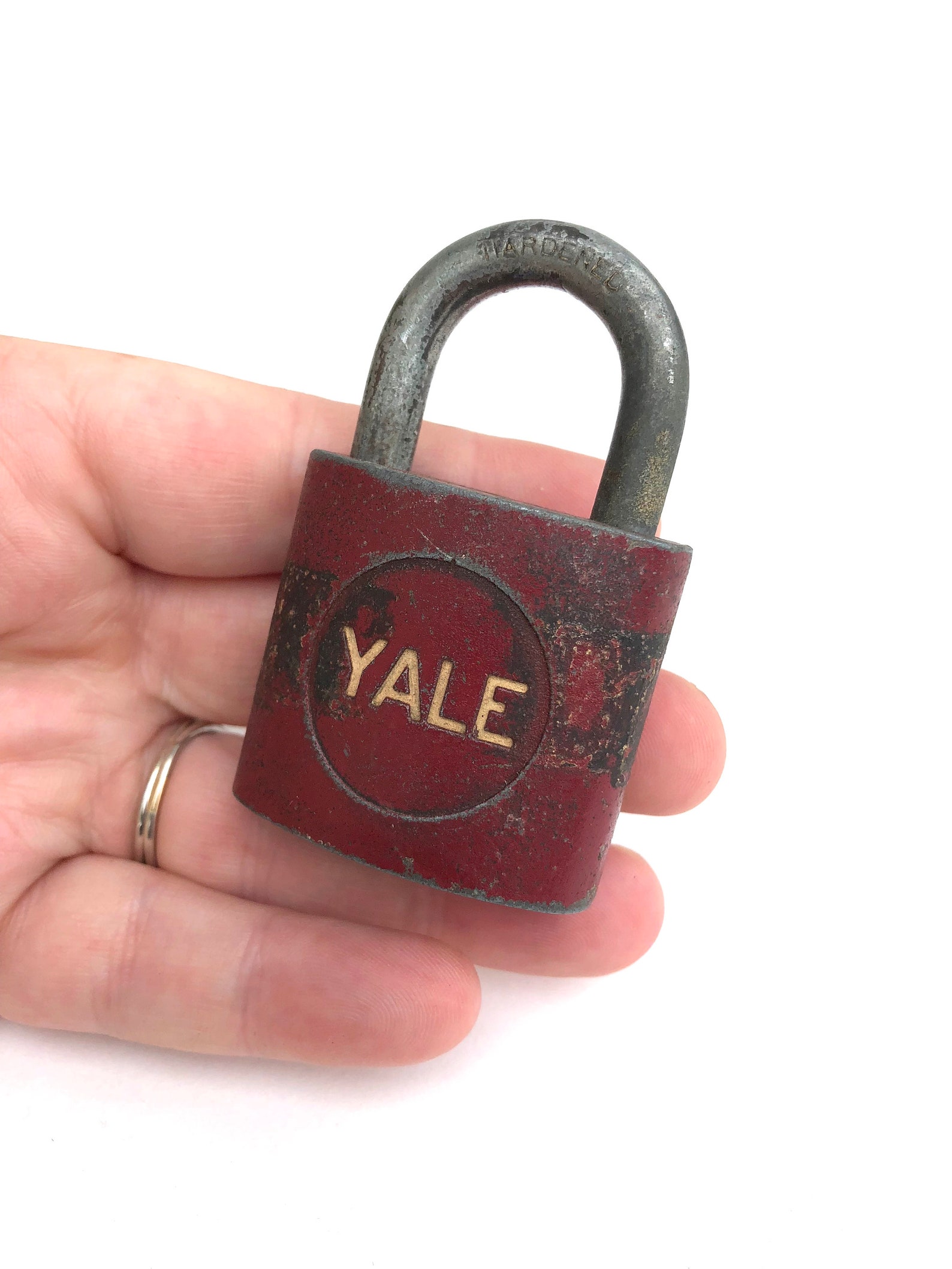 Vintage Red Metal YALE Lock Works W/ Original Key Perfect - Etsy