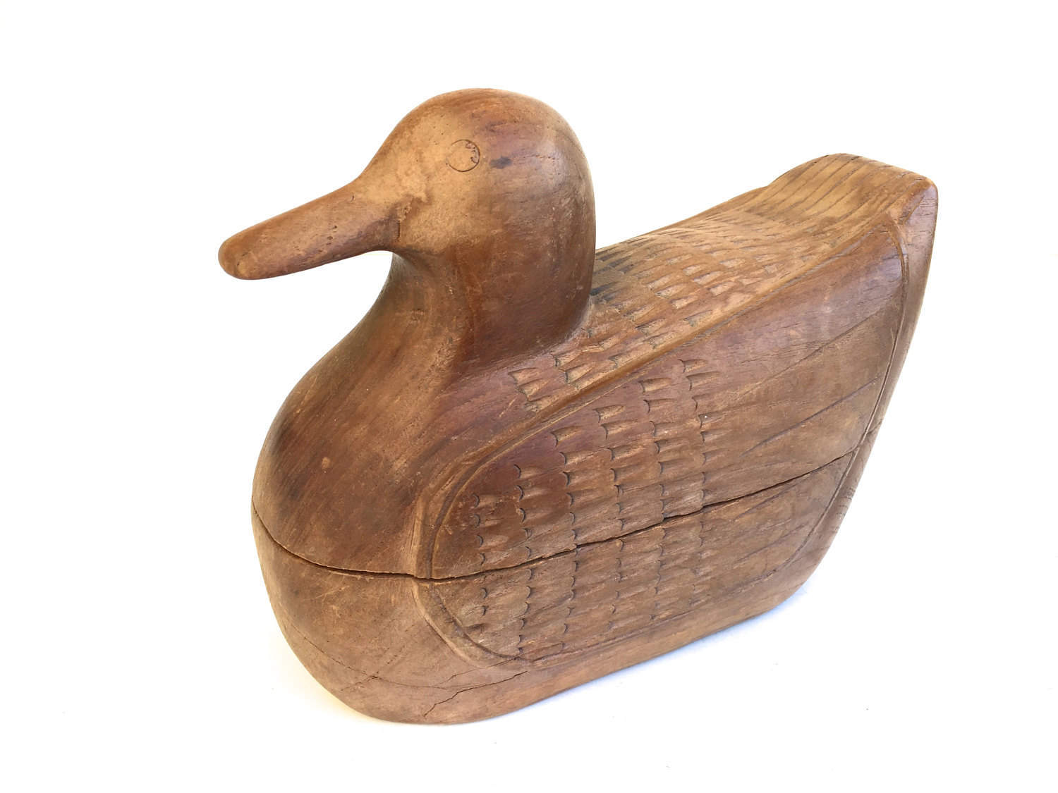 Vintage Folk Art Duck Box jewelry box stash box Hand carved | Etsy
