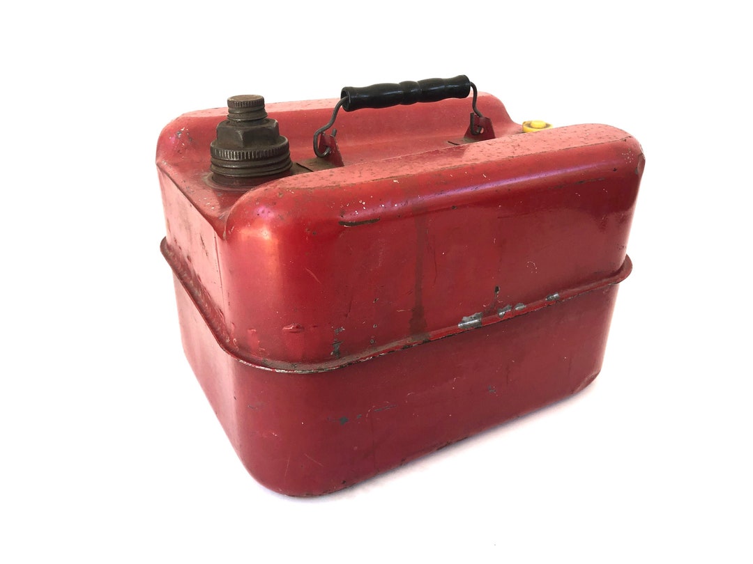 Vintage Red Metal Gas Can Petroliana Industrial Boat Can - Etsy