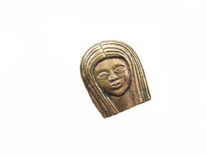 Vintage Woman's Face Belt Buckle One of a Kind Brass | Etsy