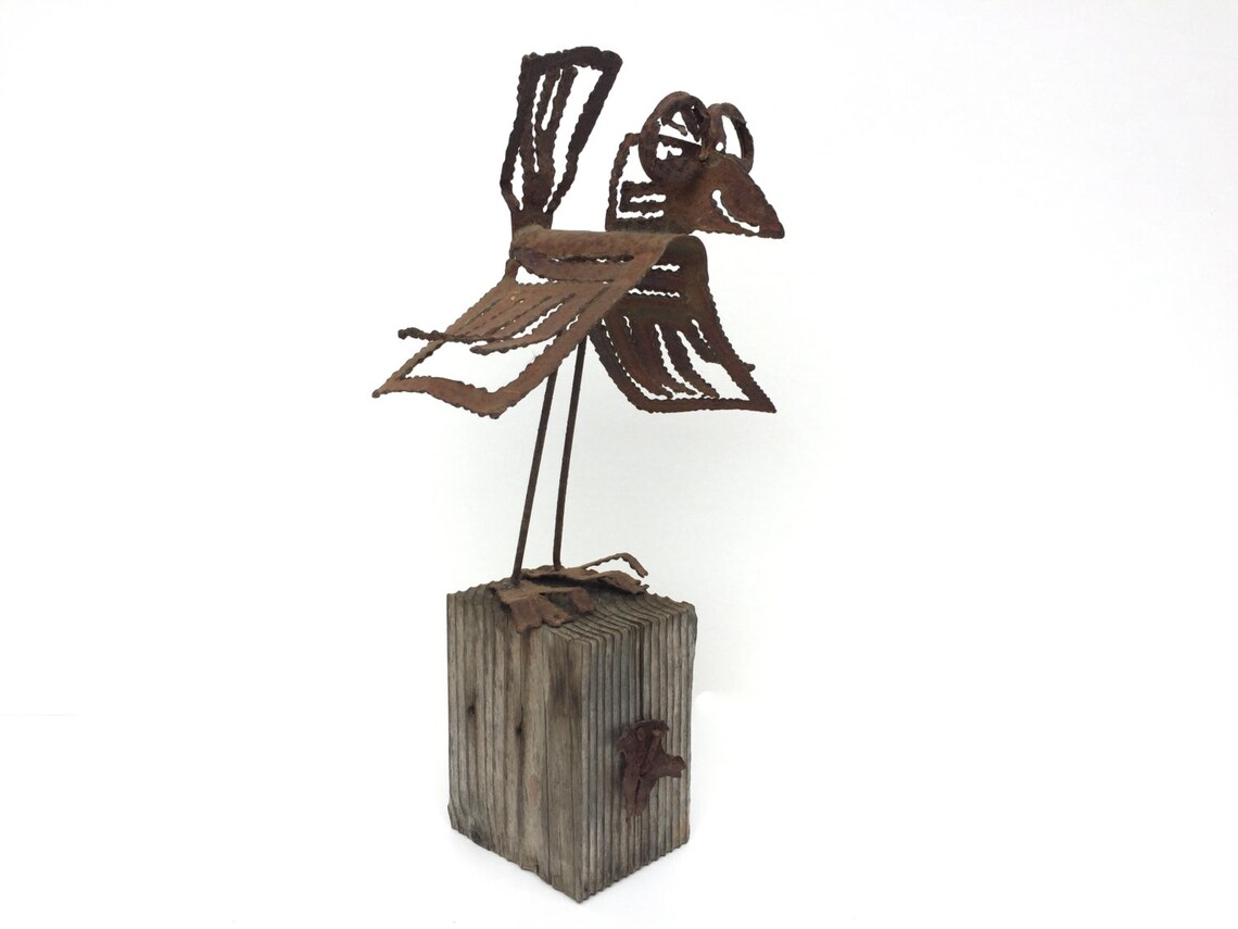 Mid Century Brutalist Sculpture~ Goofus Bird Metal Sculpture ~abstract ...