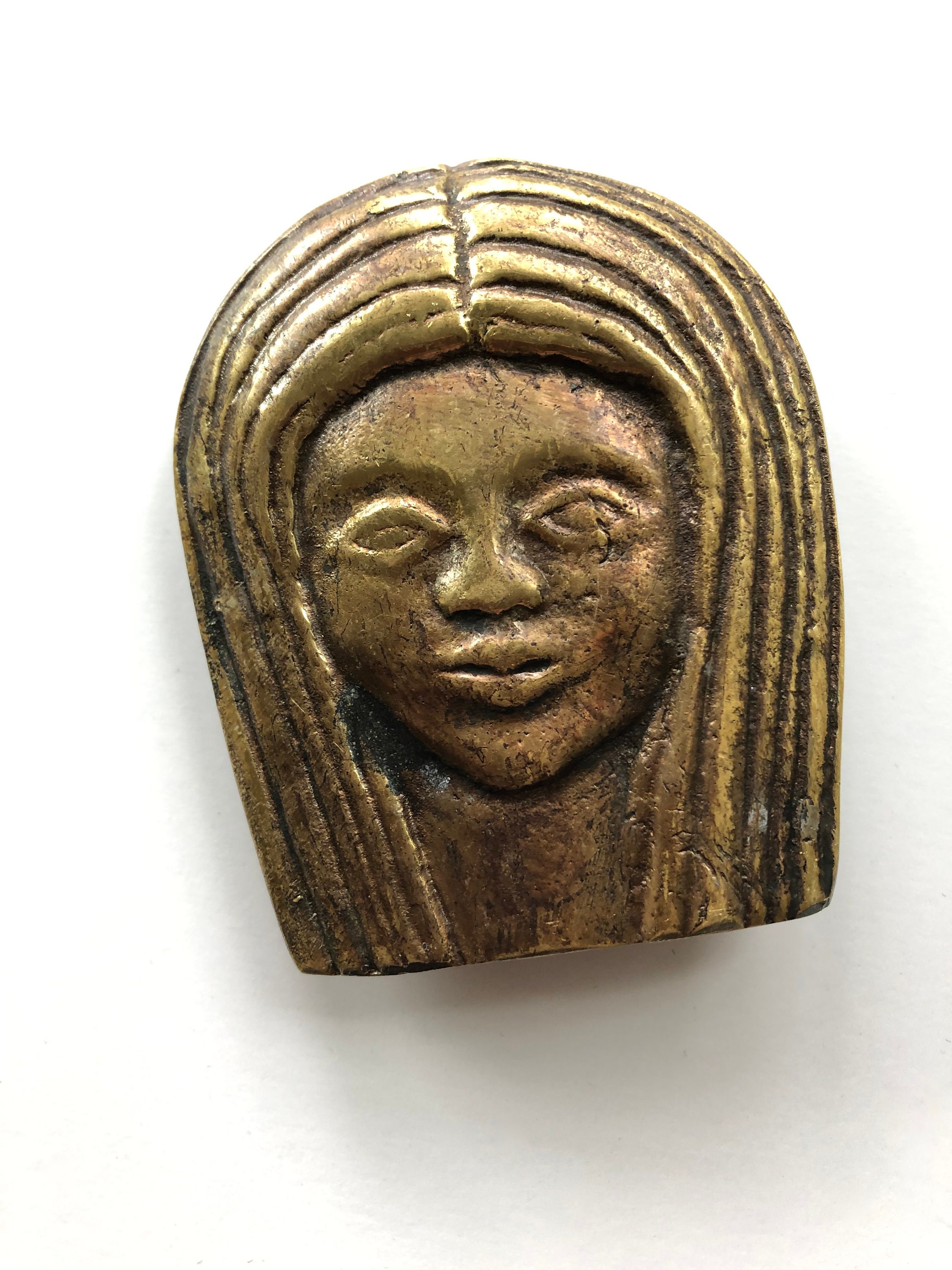 Vintage Woman's Face Belt Buckle One of a Kind Brass | Etsy
