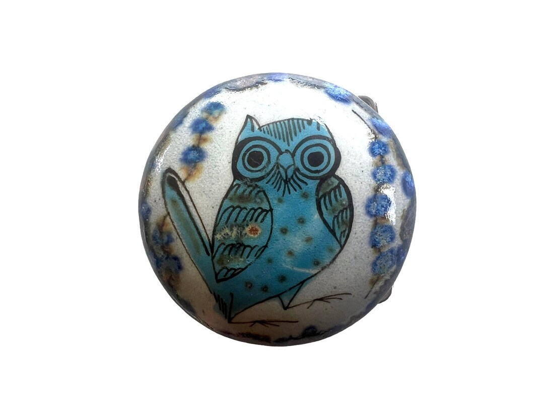 Vintage Pottery Owl Belt Buckle ~ Hand Painted Mexican Folk Art ...