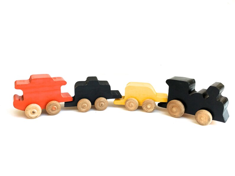 Vintage 1970s Wooden Train Puzzle Set, Hand Crafted Toy - Etsy