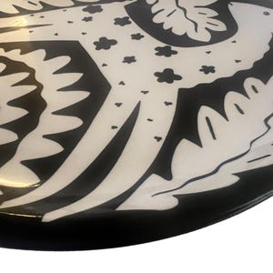 Vintage Folk Art Pottery Plate Hand Painted Whimsical Deer Ceramic Dish ...