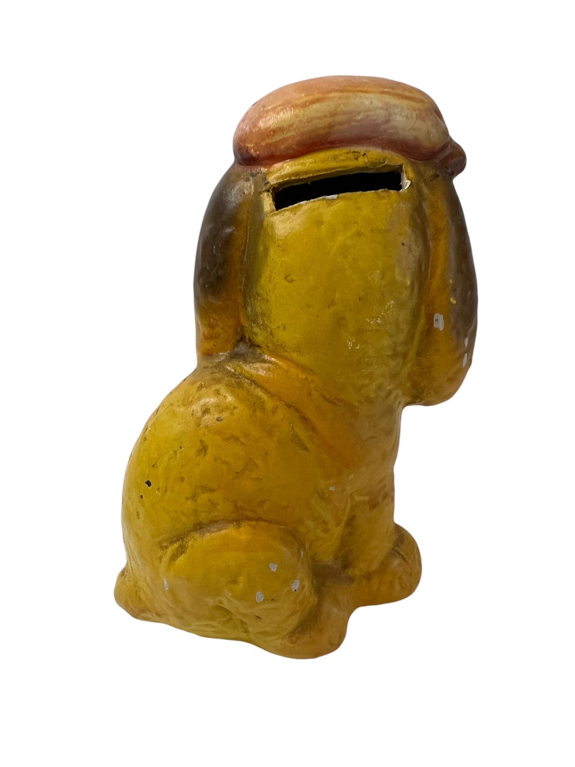 Vintage St. Bernard Dog Coin Bank~ Painted Paper Mache Piggy Bank ...