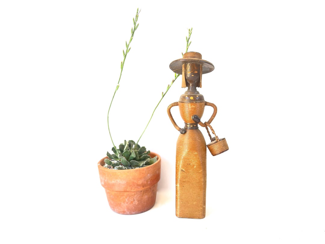 Folk Art Primitive Woman Sculpture ~ Original Handmade Wooden Woman ...