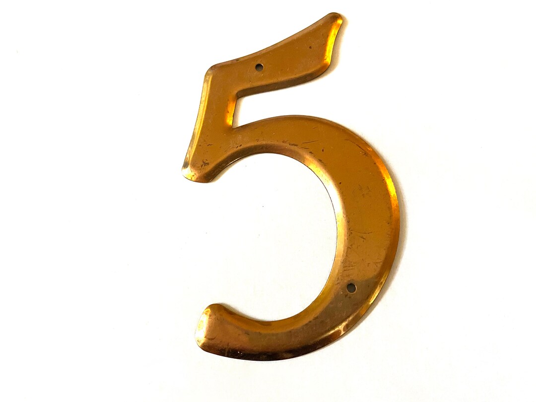 Vintage Copper House Number ~number Five ~ Wall Art Vintage Salvage ...