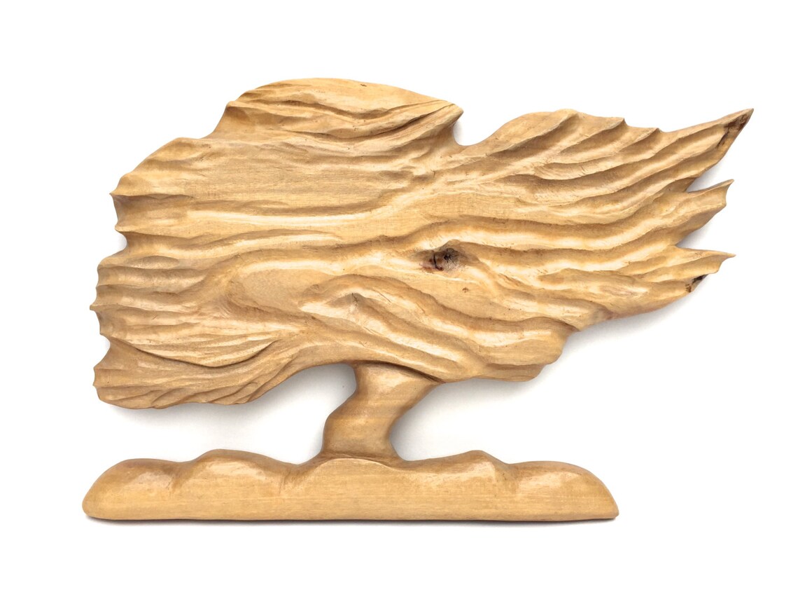 Vintage Tree Sculpture Wooden Tree Wall Hanging Hand Carved | Etsy